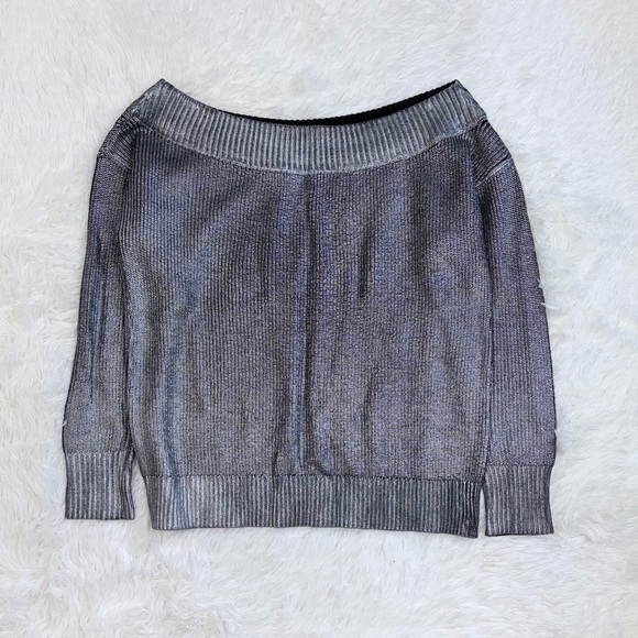 Bar III | Sweaters | Bar Iii Charcoal And Silver Sweater | Poshmark